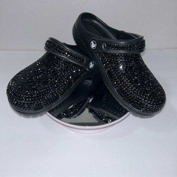 Black Custom Crocs - Etsy