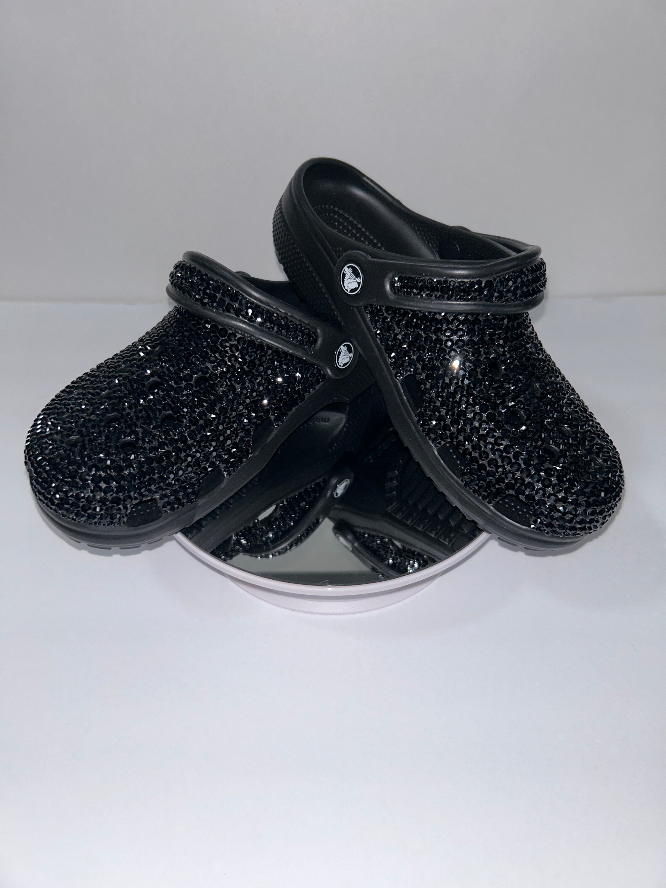 Custom Adult Bling Crocs Black Rhinestone Crocs - Etsy