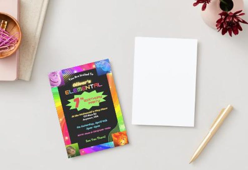 Editable Elemental Birthday Invitation, Printable Birthday Party Invite ...