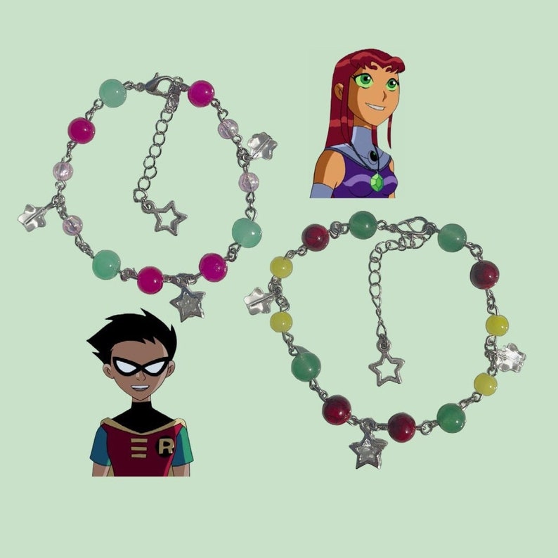 Starfire and Robin Y2k Couple Charm Bracelets - Etsy