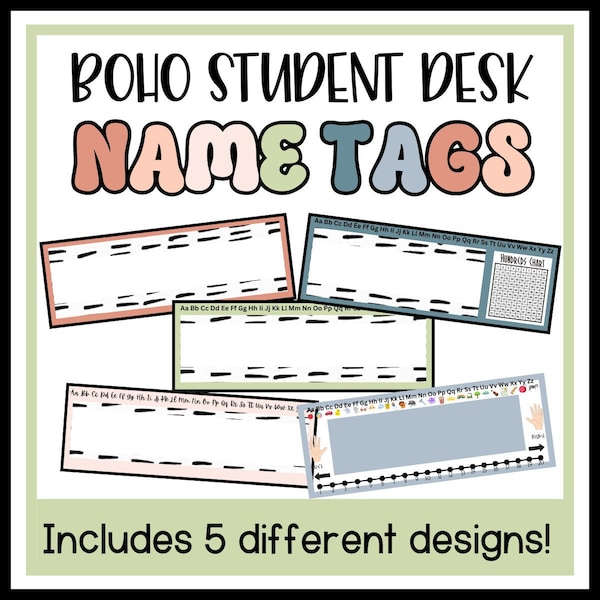 Name Tags for Classroom Boho - Etsy