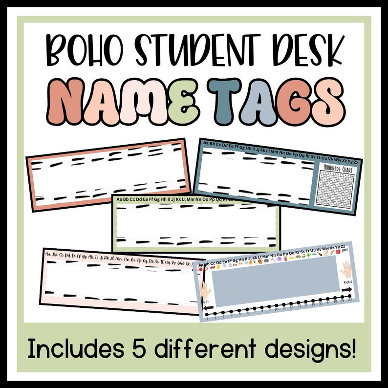 Desk Name Tags for Kids | Boho Calm Color Classroom Decor | Editable ...
