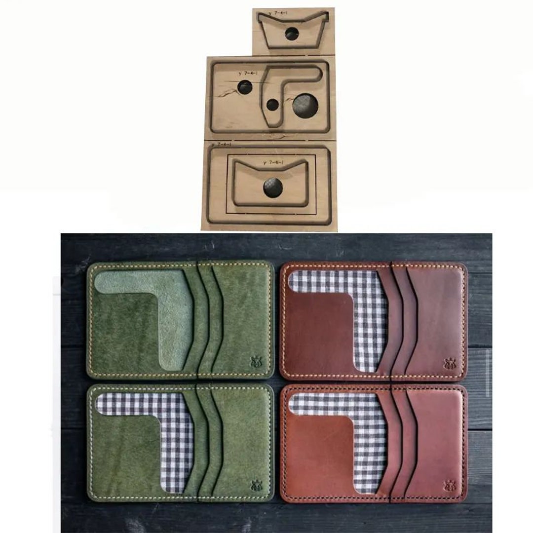 DIY Leather Wallet Template Card Holder Bag Punch Mold Leathercraft ...