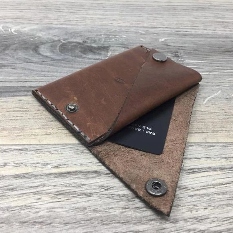 Stitchless Two Slot Card Bag Wallet With Snaps DIY Leather Template ...