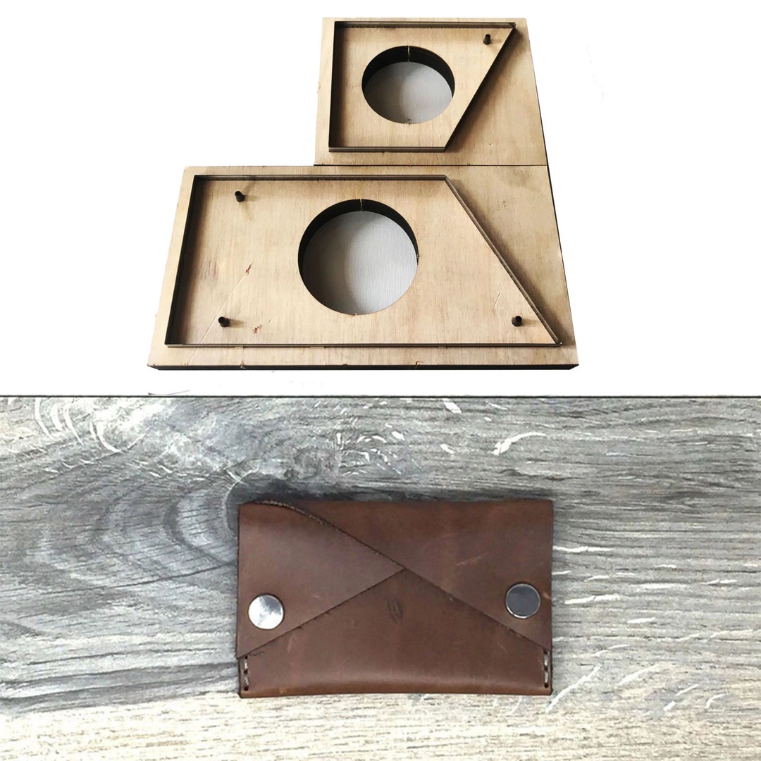 Stitchless Two Slot Card Bag Wallet With Snaps DIY Leather Template ...