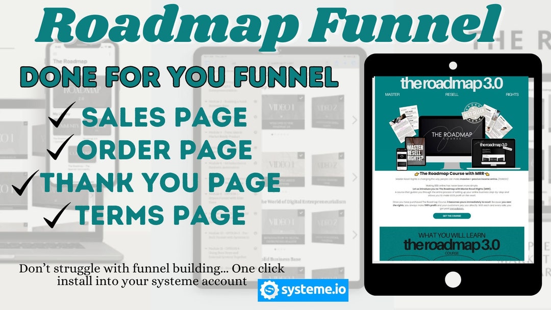 Roadmap Teal Funnel Website DFY 1-click Import Into Systeme.io. BONUSES ...
