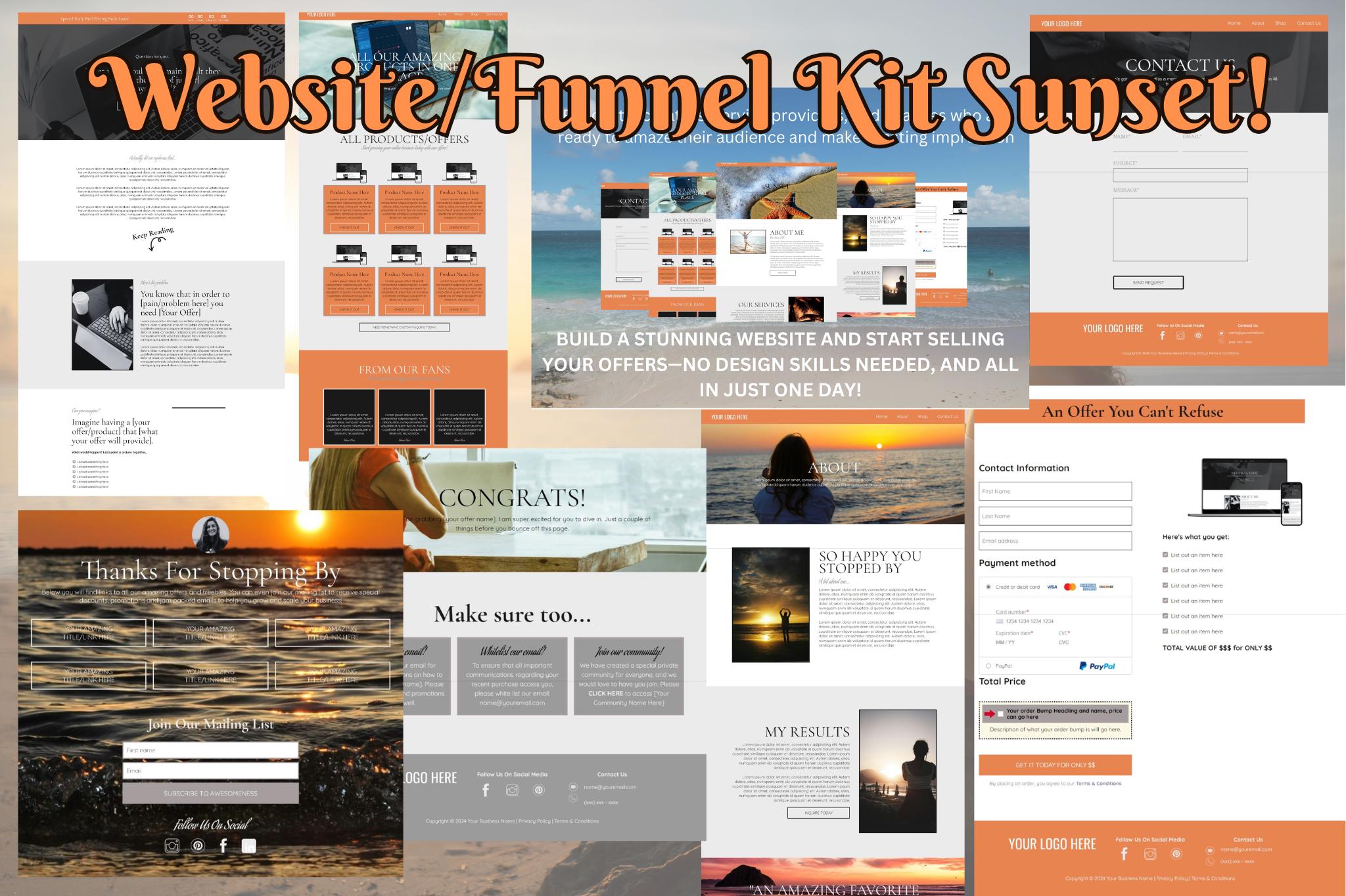 Welcome to Website/funnel Kit Sunset One Click Into Systeme.io Account ...