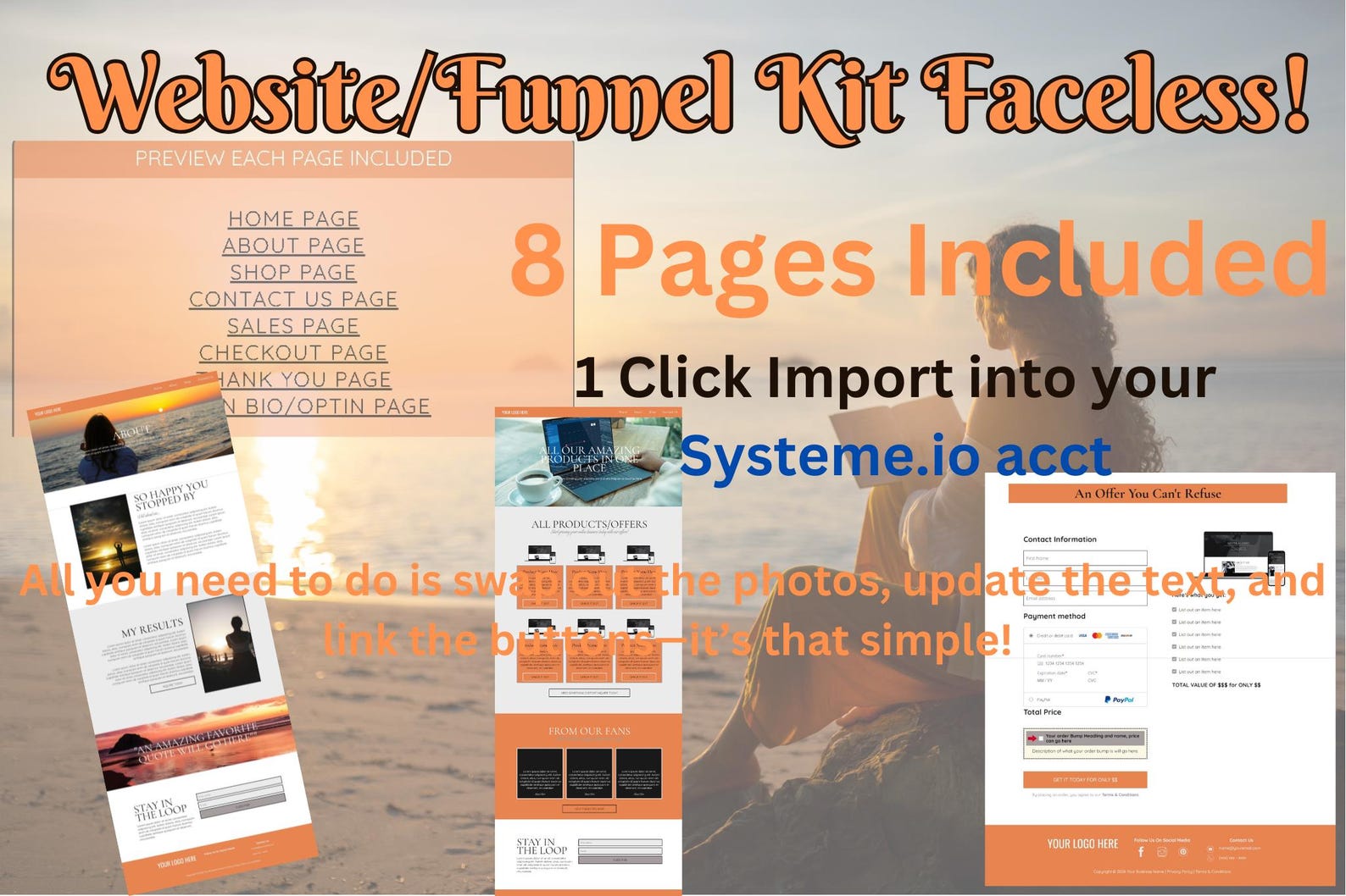 Welcome to Website/funnel Kit Sunset! One Click Into Systeme.io Account ...