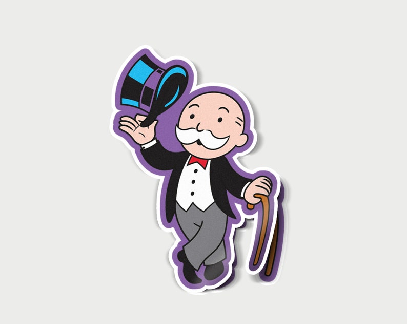 Monopoly Mann Sticker Vinyl-Aufkleber Wasserfeste - Etsy.de