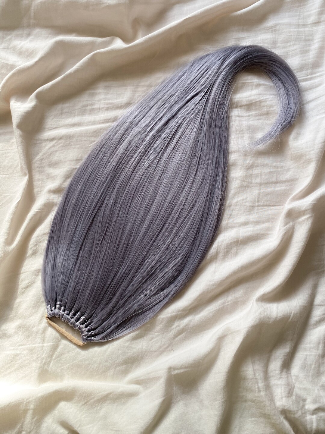Grey Ponytail Extension on Elasticband - Etsy