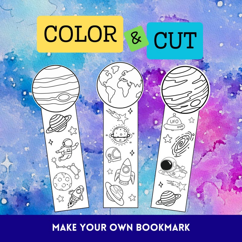 Planet Coloring Bookmarks Printable PDF – Space & Solar System Kids ...
