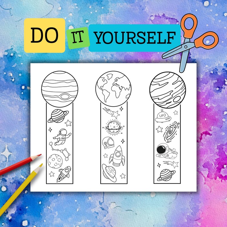 Planet Coloring Bookmarks Printable PDF – Space & Solar System Kids ...