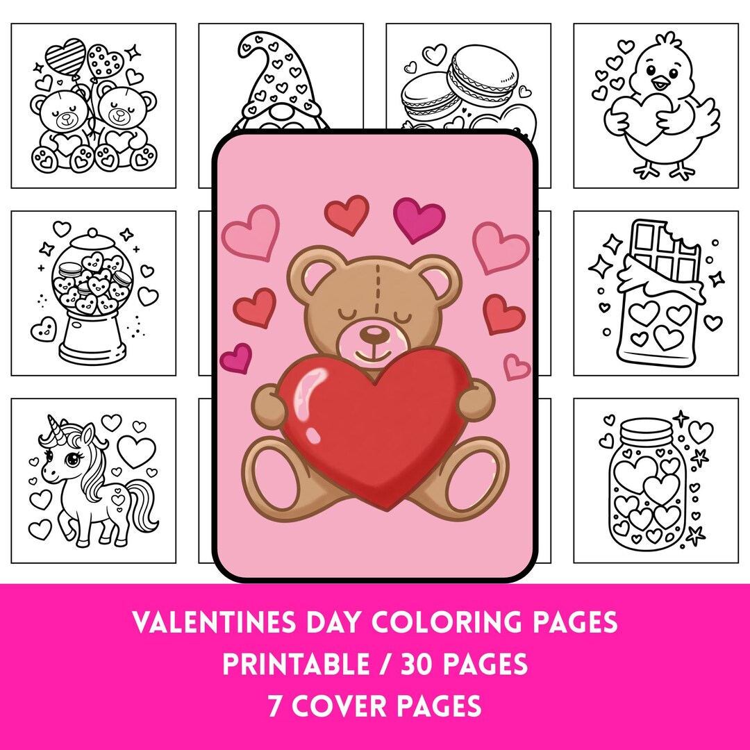Valentine’s Day Coloring Pages for Kids – School & Preschool Printable ...