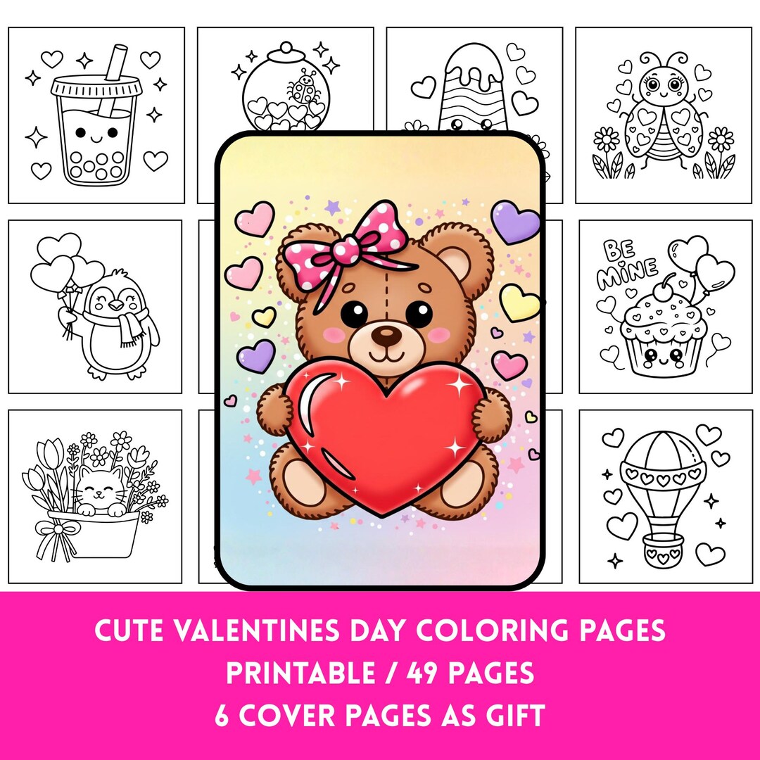 Cute Valentine’s Day Coloring Pages for Kids – School & Preschool ...