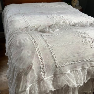 Antique Battenburg Net Lace Bedding - Etsy