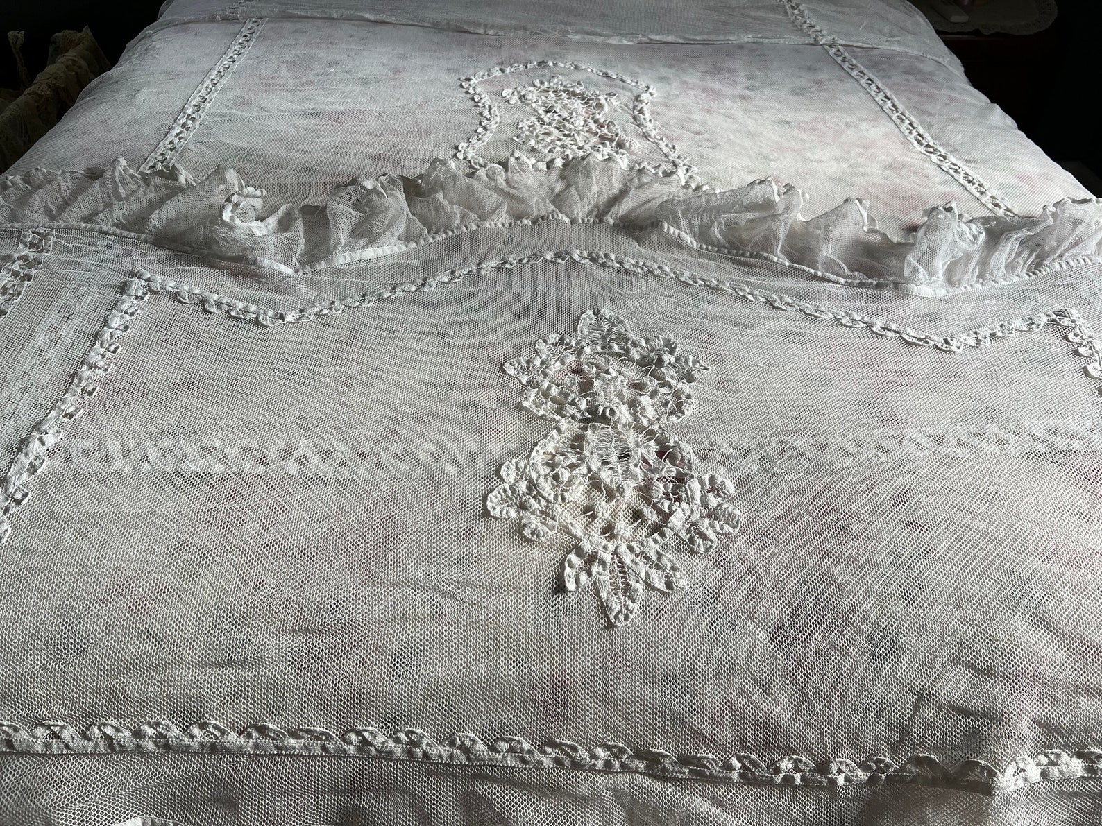 Antique Battenburg Net Lace Bedding - Etsy