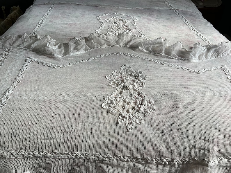 Antique Battenburg Net Lace Bedding - Etsy