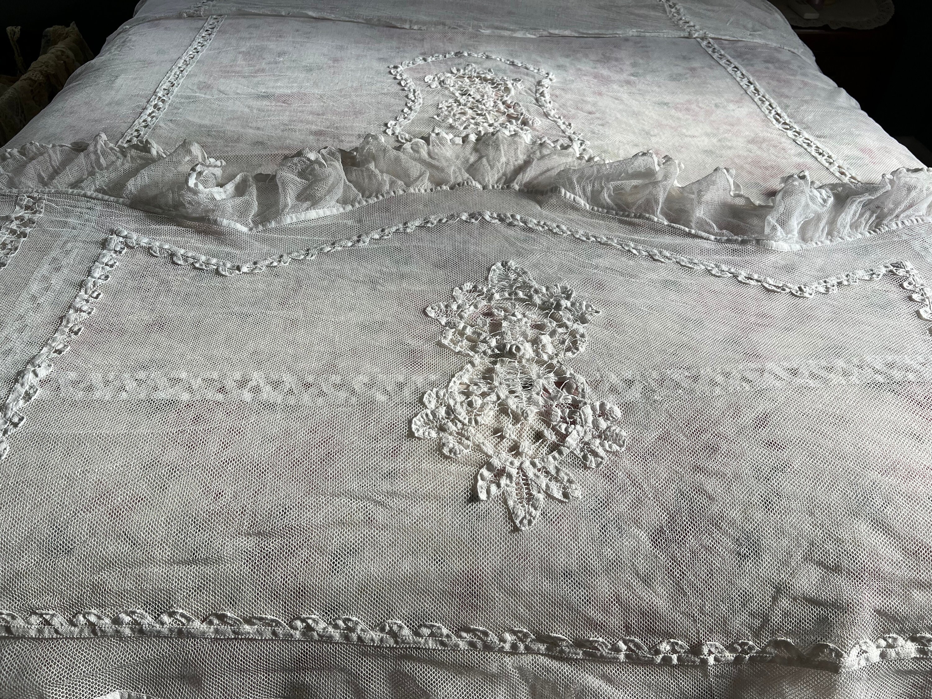 Antique Battenburg Net Lace Bedding - Etsy