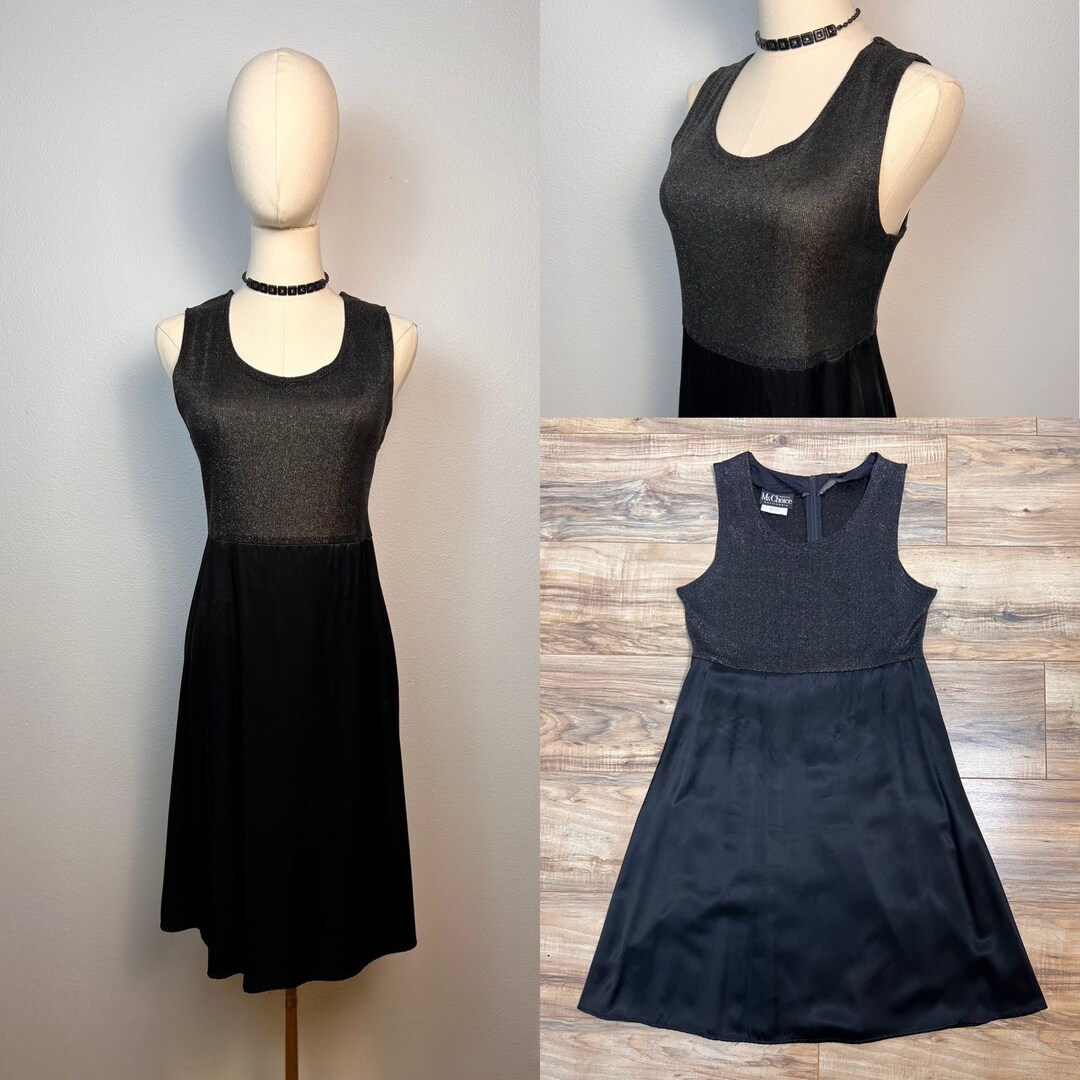 Vintage 90s Y2K Ms Choice California Black Lurex Dress - Etsy