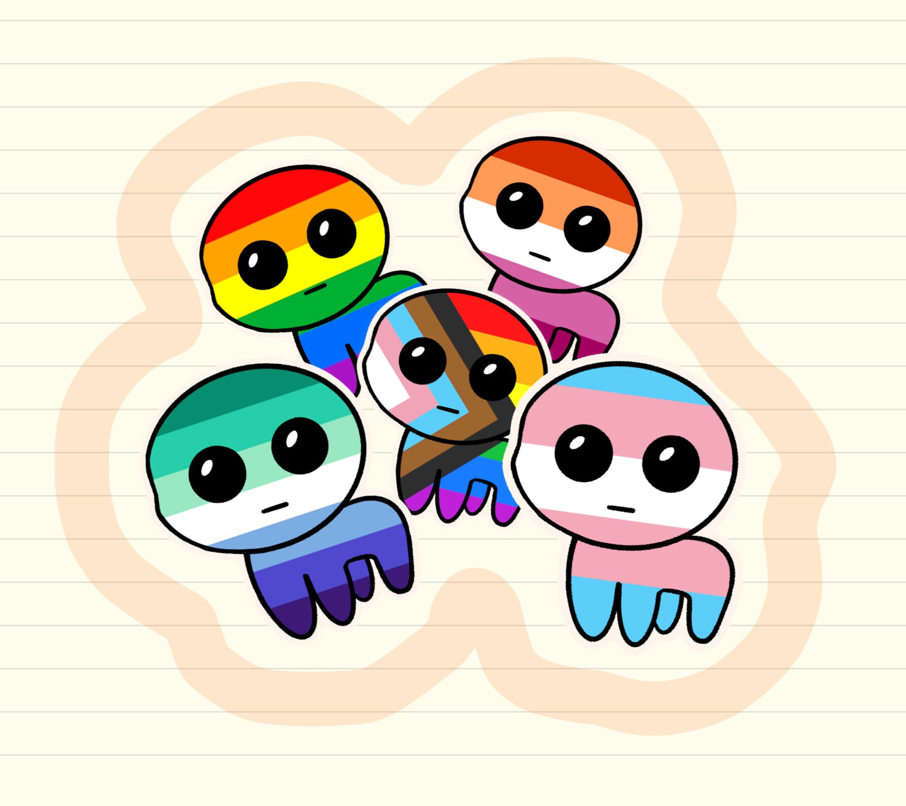 Yippee TBH Autism Creature LGBTQ Pride Stickers Cute Kawaii Funny ...