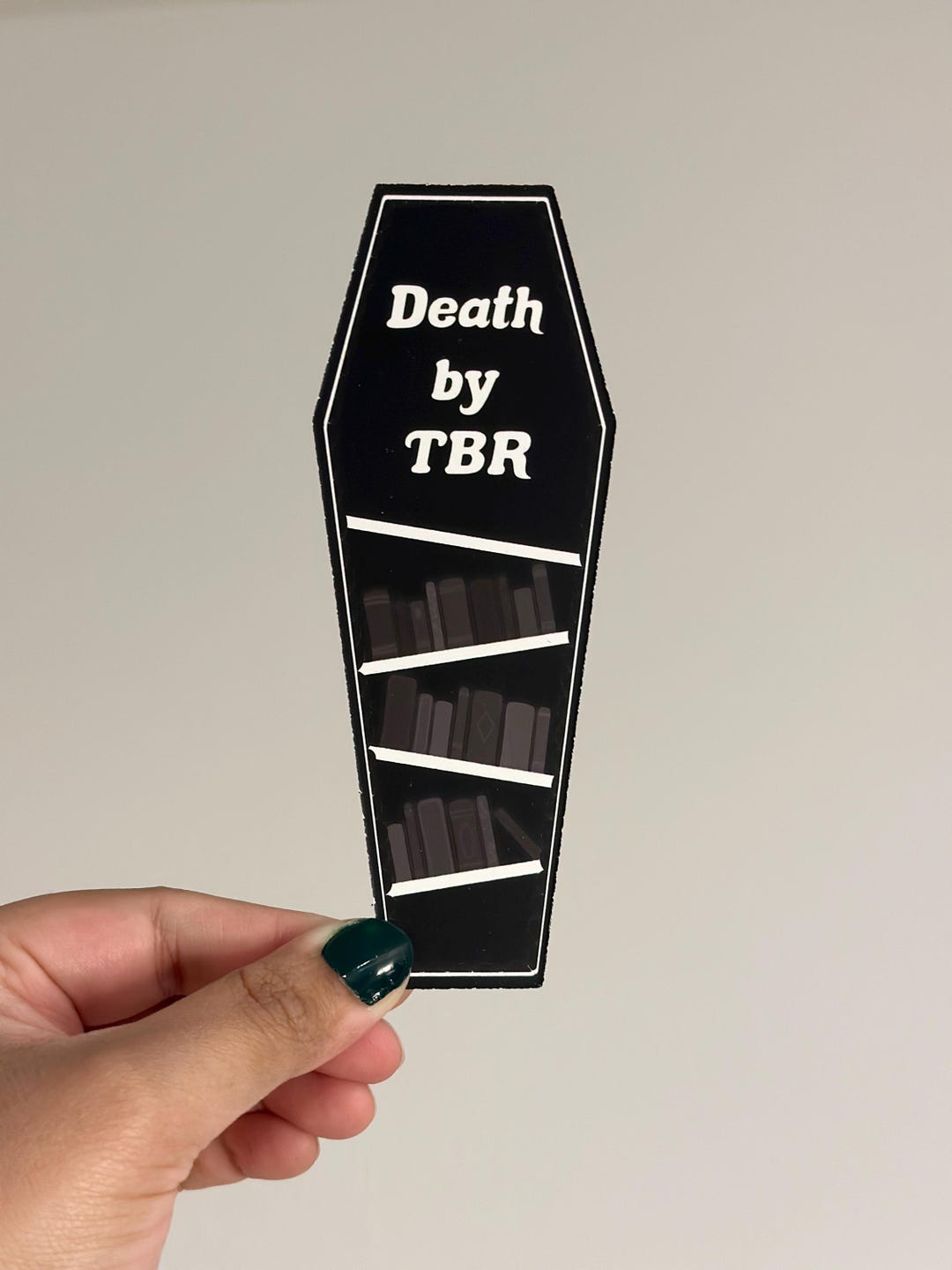 Death by TBR Bookmark | Cardstock Bookmark, Die Cut Bookmark, Bookish ...
