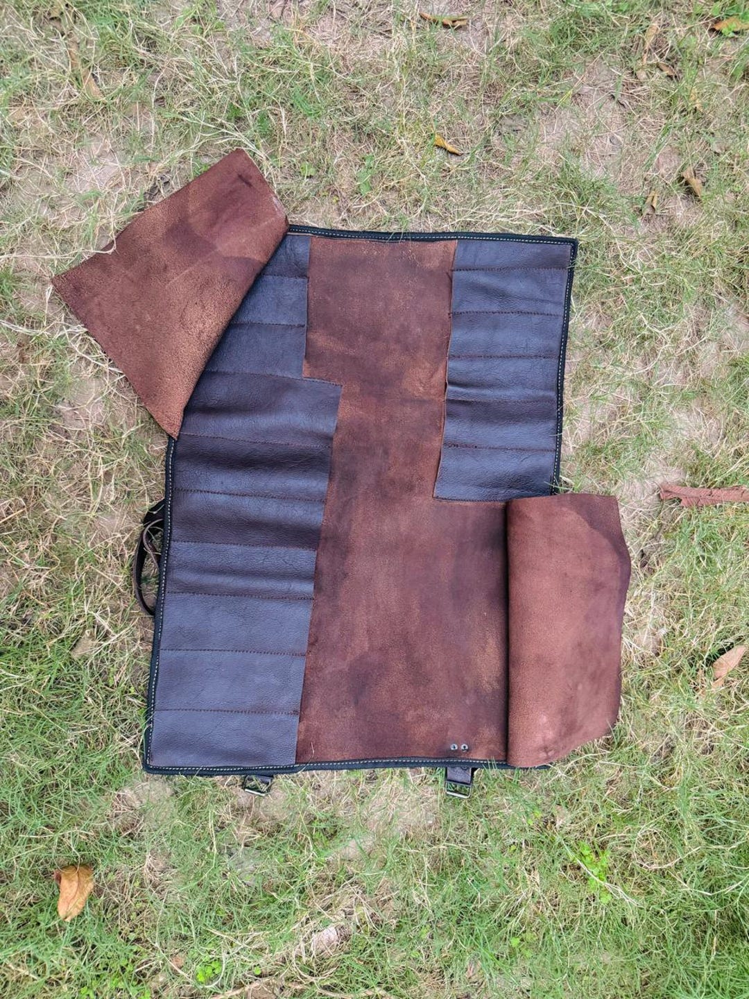 Handmade Leather Tools Roll Bag With 16 Slots, Leather Knife Roll ...