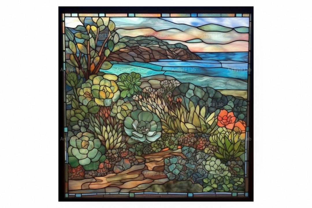 Stained Glass Boho Collection, Digital Download, Home Decor, Wall Art ...