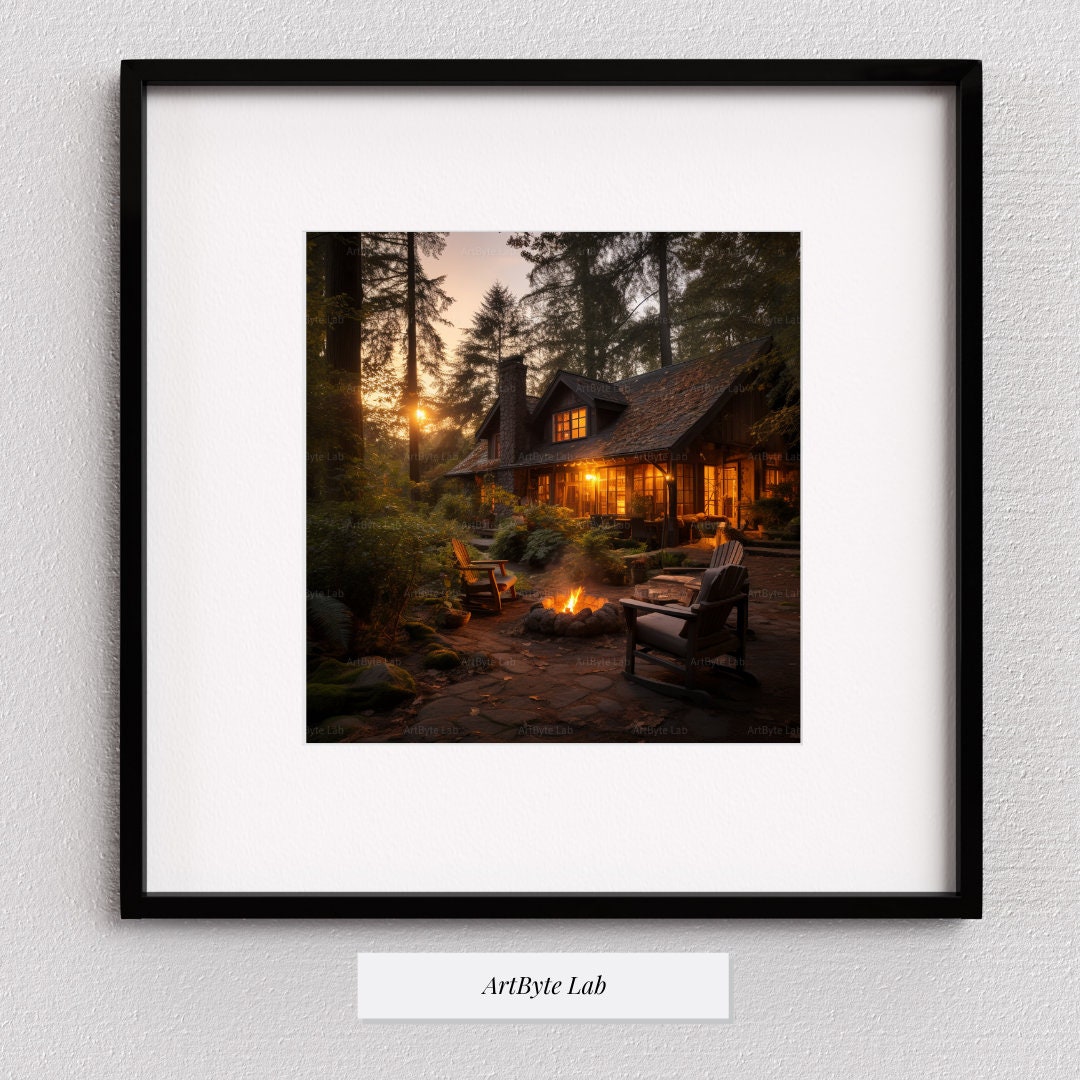 Cozy Rustic Cabin Print, DIGITAL DOWNLOAD, Wall Art Living Room ...
