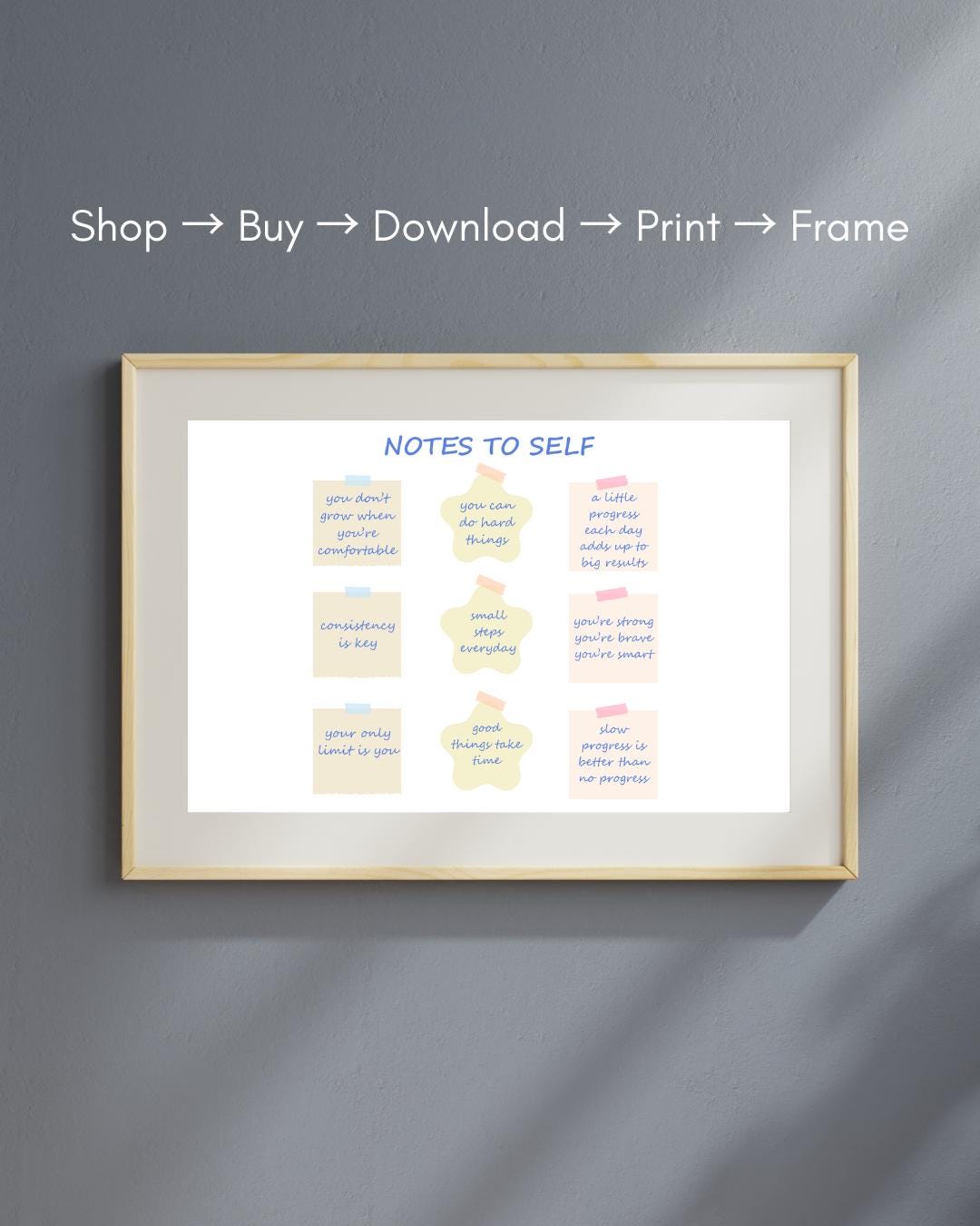 Pastel Affirmations Wall Art, Motivational Notes to Self Printable ...