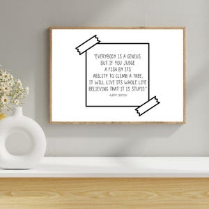 Albert Einstein Quote Printable – “everybody is a Genius” Wall Art ...