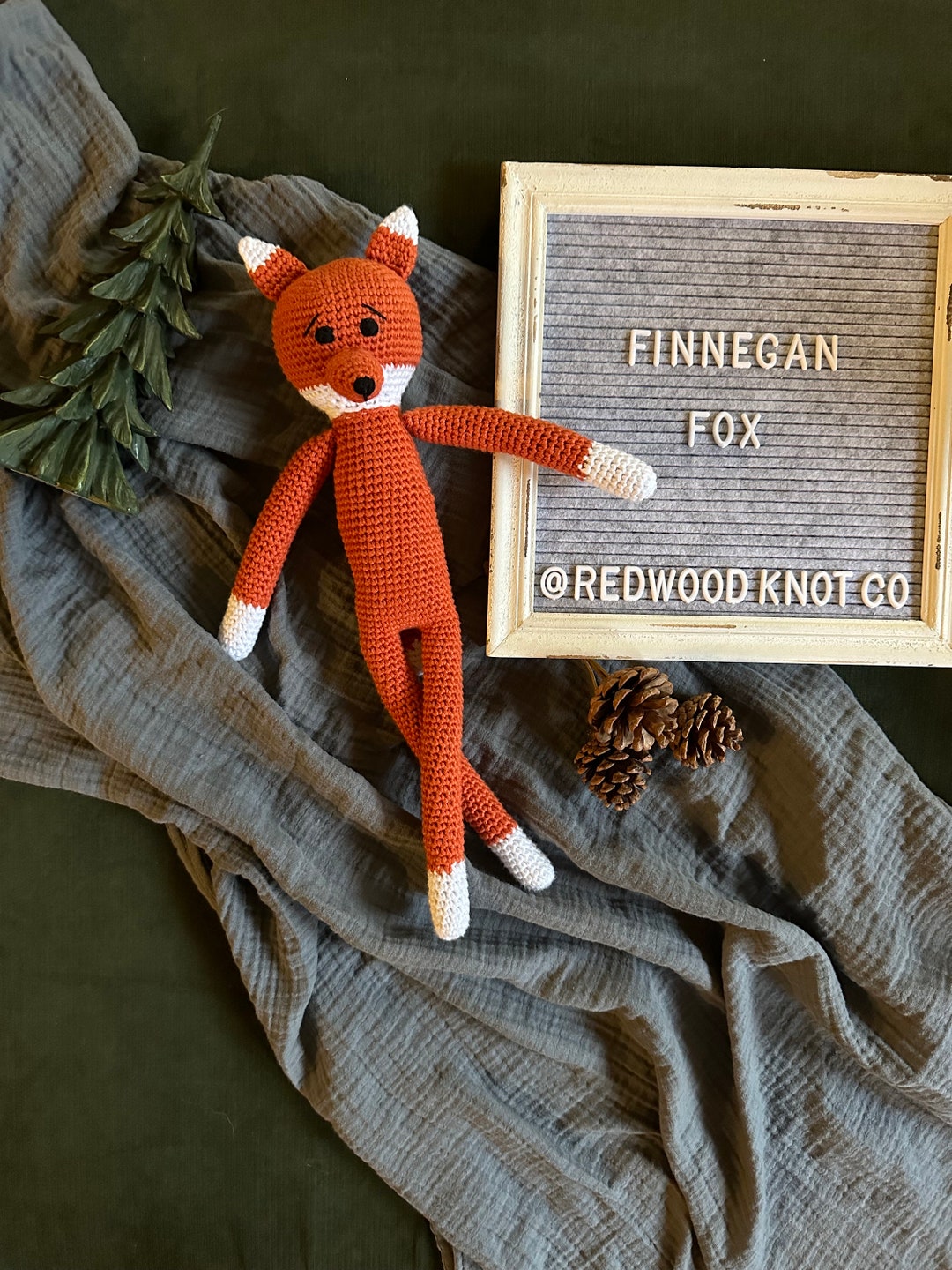 Finnegan Fox Woodland Amigurumi Stuffed Animal Toy Long Legged Handmade ...