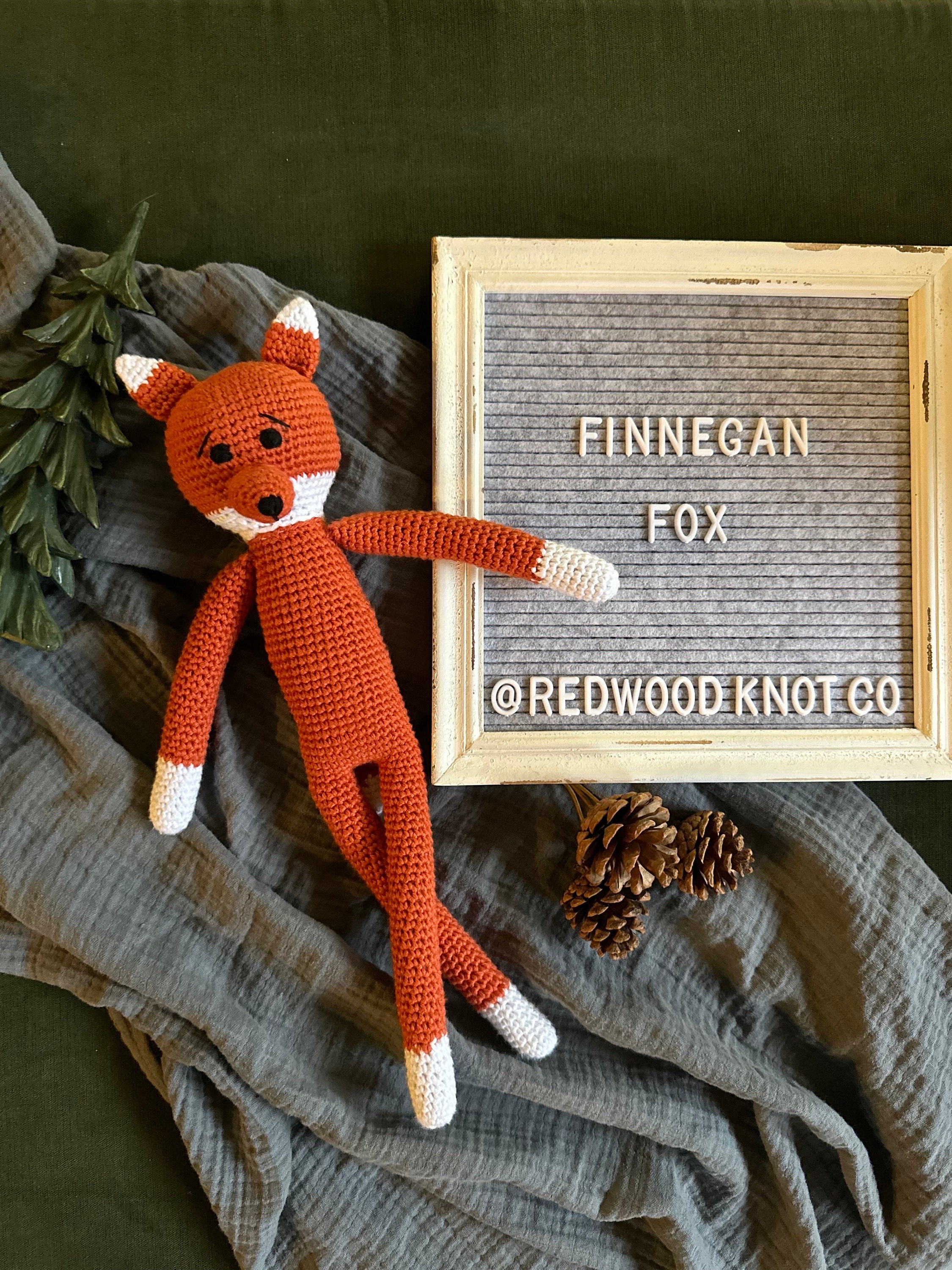 Finnegan Fox Woodland Amigurumi Stuffed Animal Toy Long Legged Handmade ...