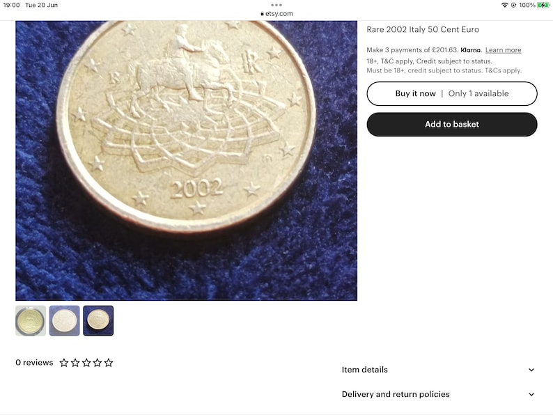Very Rare 2002 Italy 50 Cent Coin - Etsy
