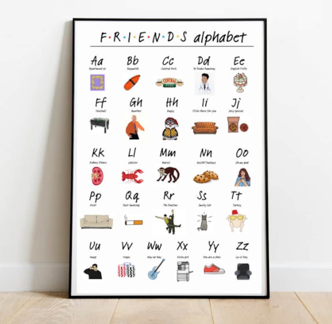 Afiche del alfabeto de amigos. Decoración del programa de - Etsy México