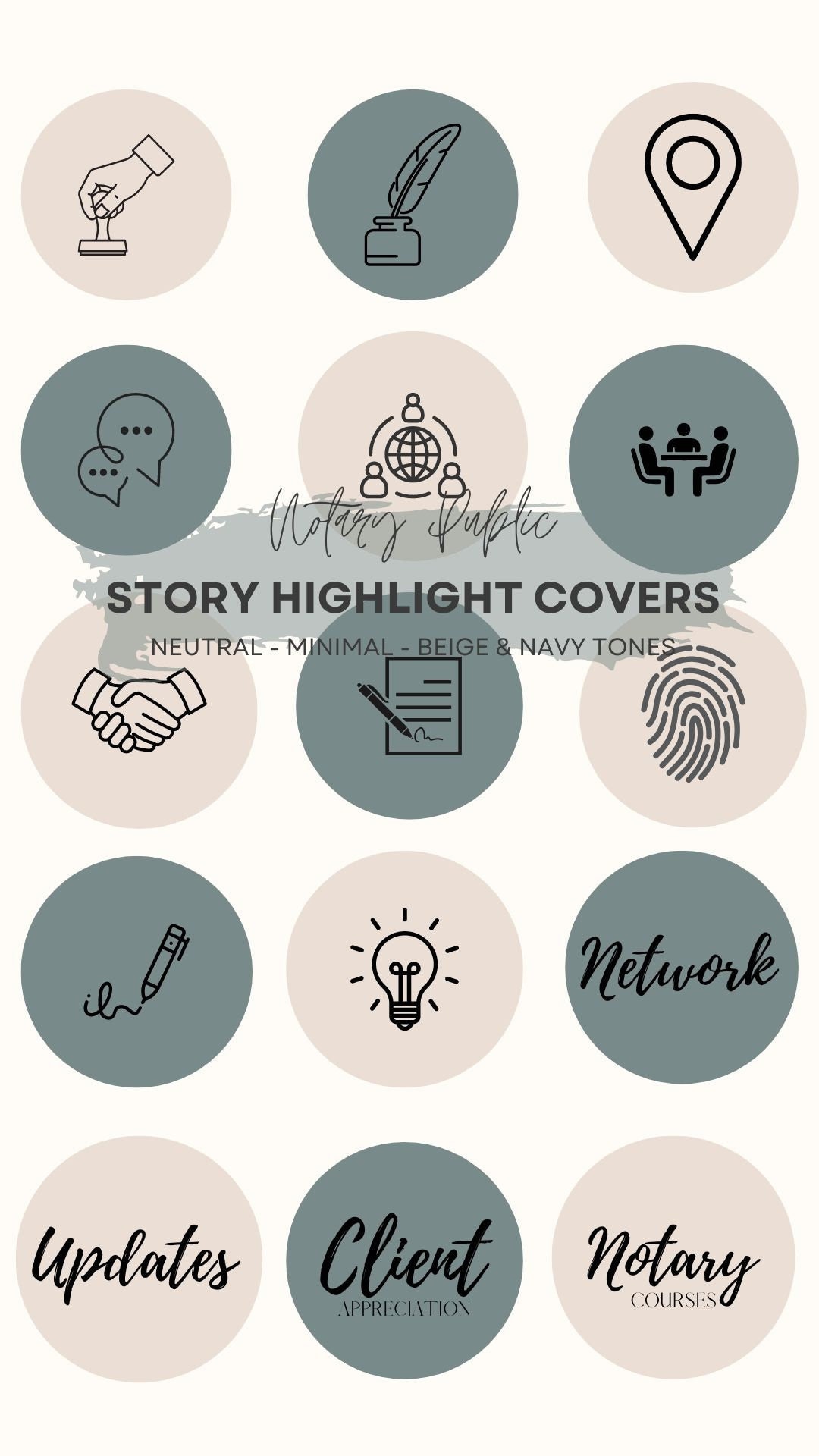 30 NOTARY Aesthetic Instagram HIGHLIGHTS Covers-signing - Etsy