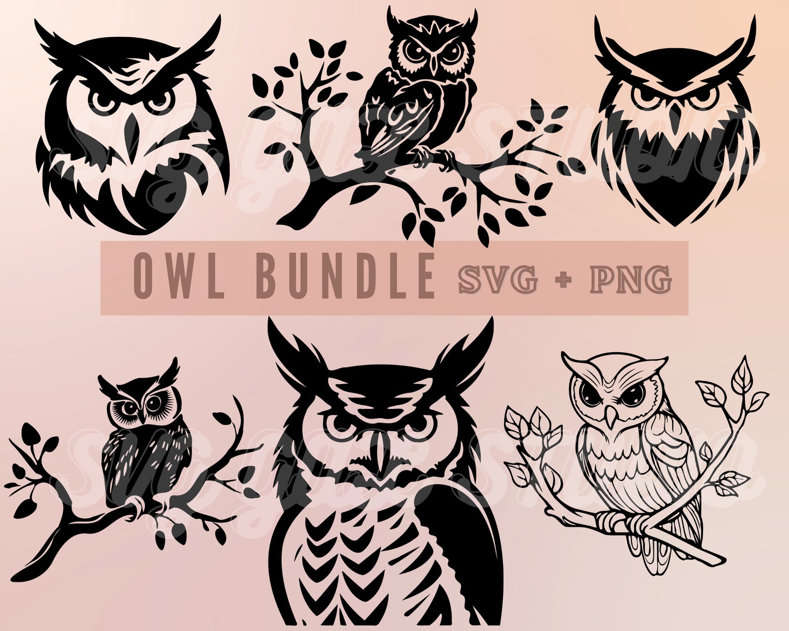 Owl SVG Bundle, Owl Clipart, Birds SVG Bundle, Owl Cut File, Owl Svg ...