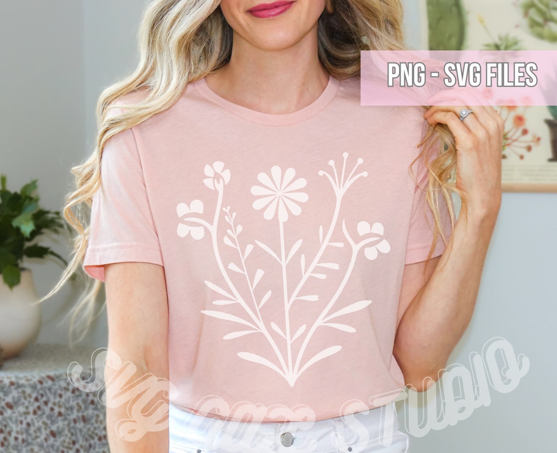 Wildflower SVG, Wildflower Vector Wildflower Silhouette Wildflower ...