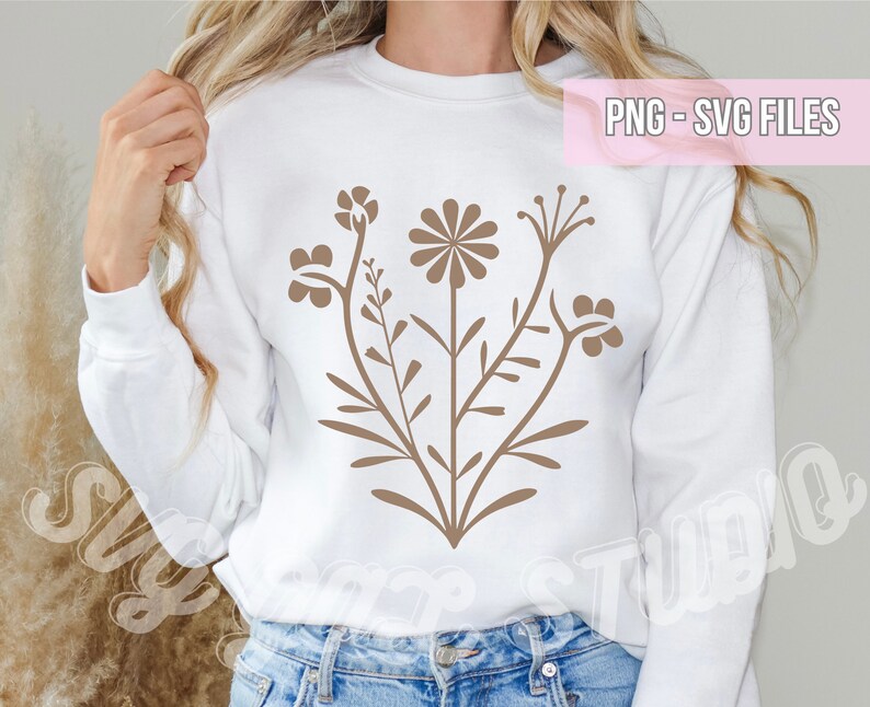 Wildflower SVG, Wildflower Vector Wildflower Silhouette Wildflower ...