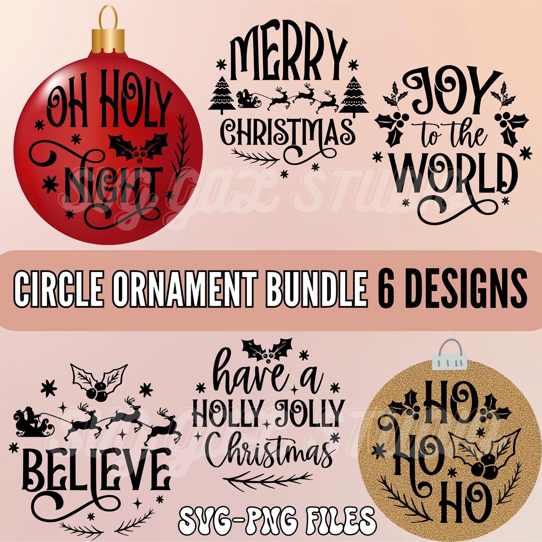 Festive Christmas SVG Bundle Circle Christmas Ornaments Svg - Etsy