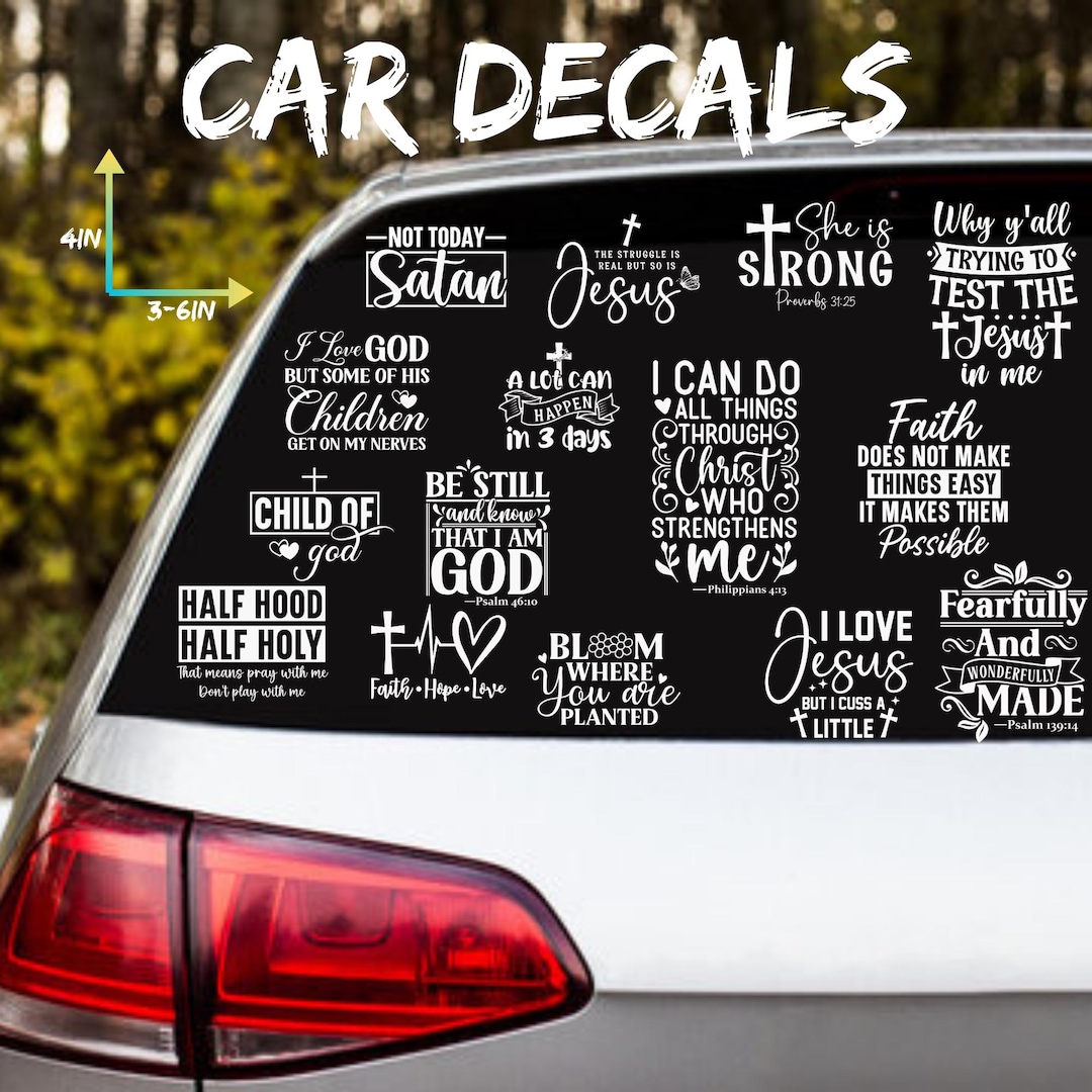 Christian Car Stickers, God Car Decals, Religious Windshield Decal ...