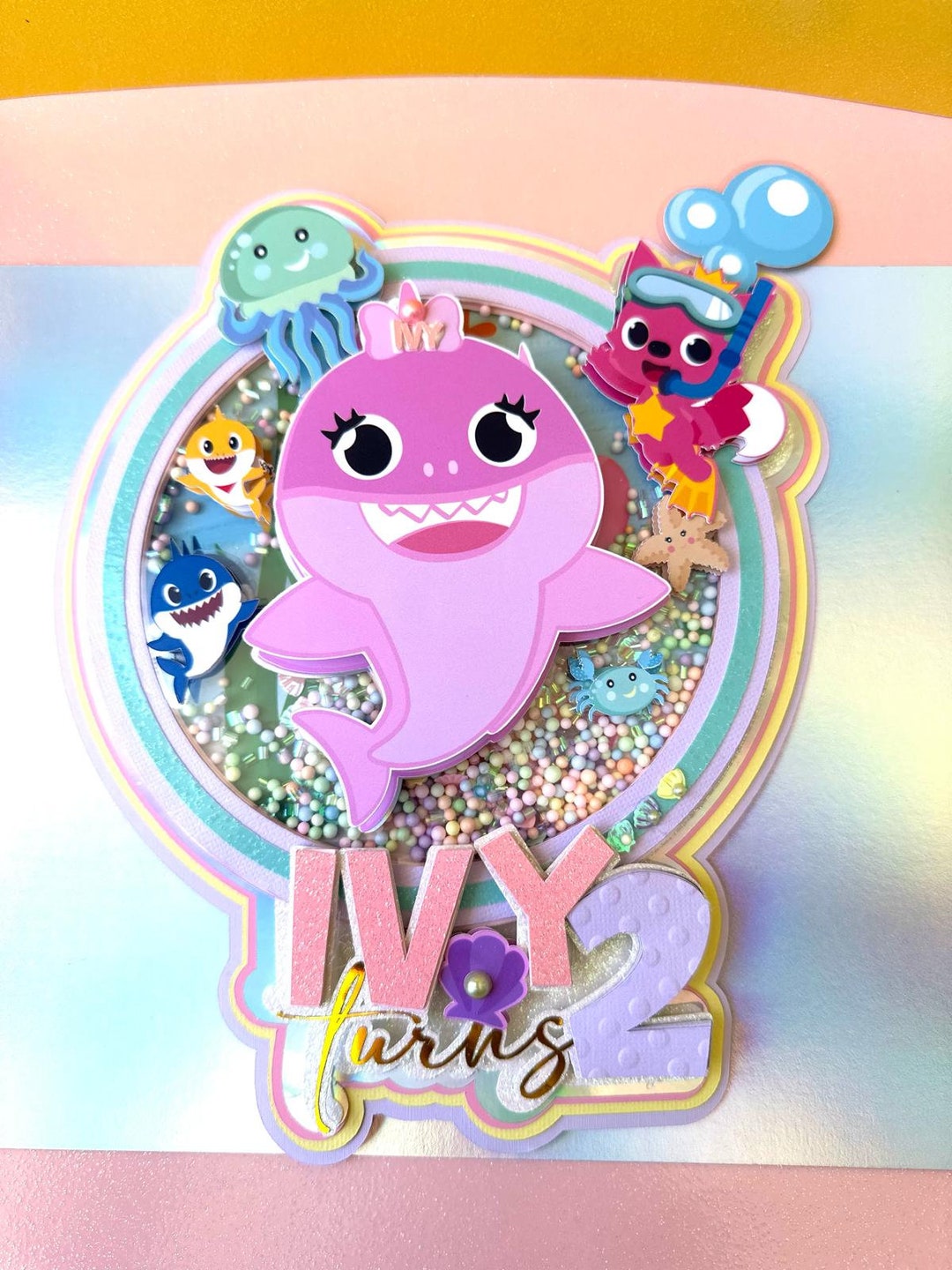 Baby Shark Inspired Caketopper With Movement, 3D Shaker - Etsy