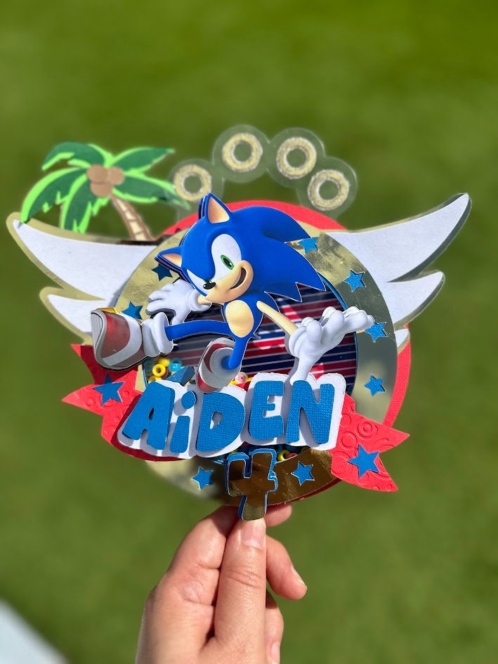 Sonic the Hedgehog Inspired Cake Topper - Etsy