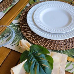 Tropical Table Linen Set / Monstera Table Linen / Tropical Tablescape ...