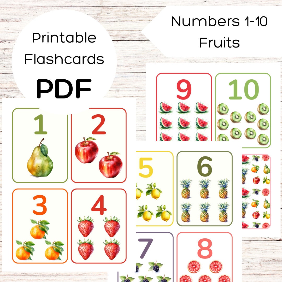 Number Flash Cards 1 to 10 - Etsy