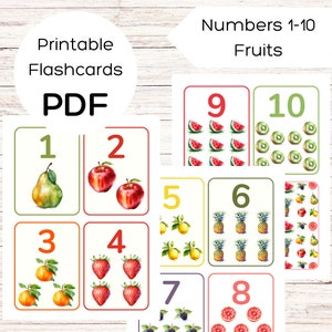 Number Flash Cards 1 to 10 - Etsy