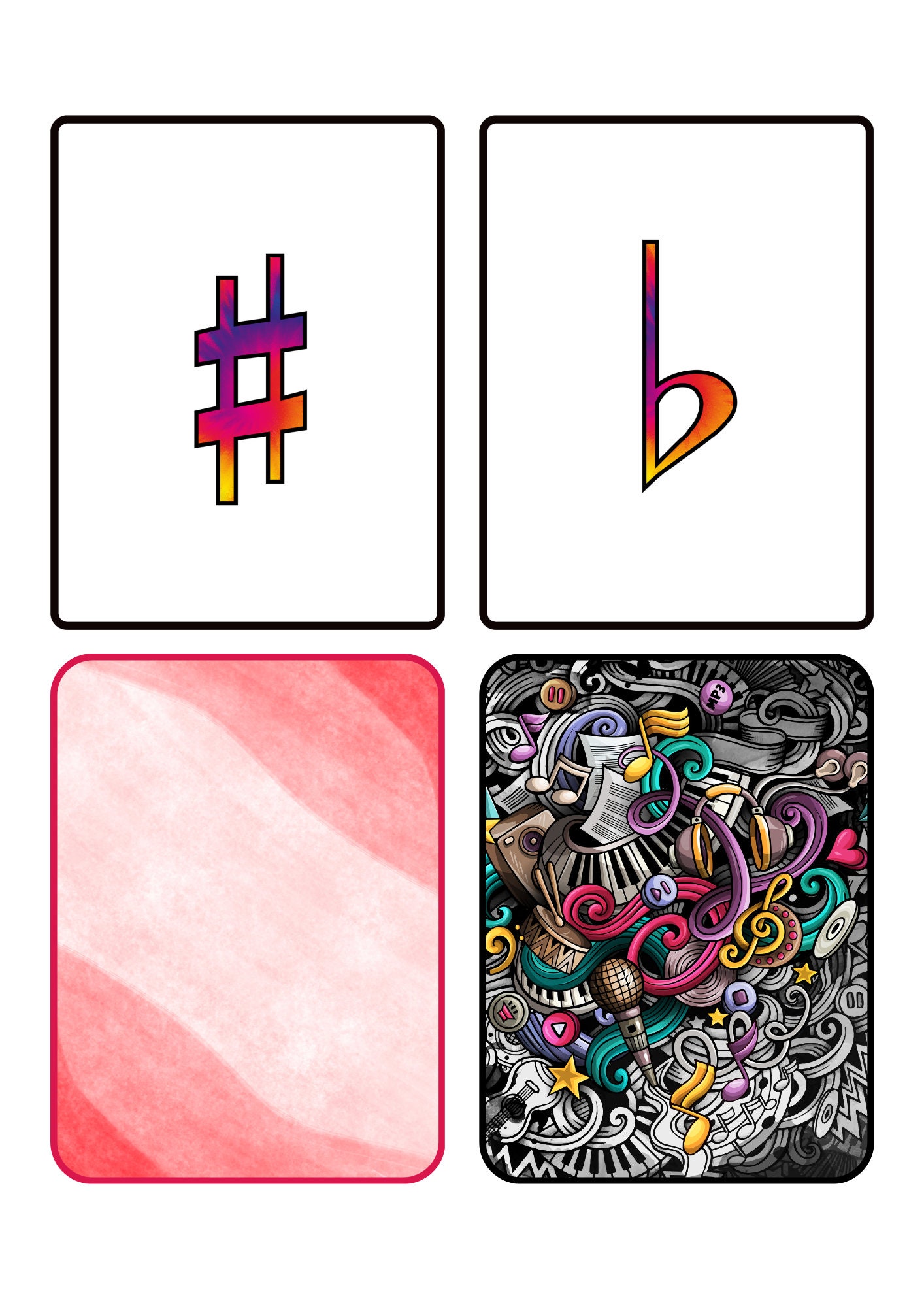 Music Notation 32 Flash Cards Printable PDF - Etsy