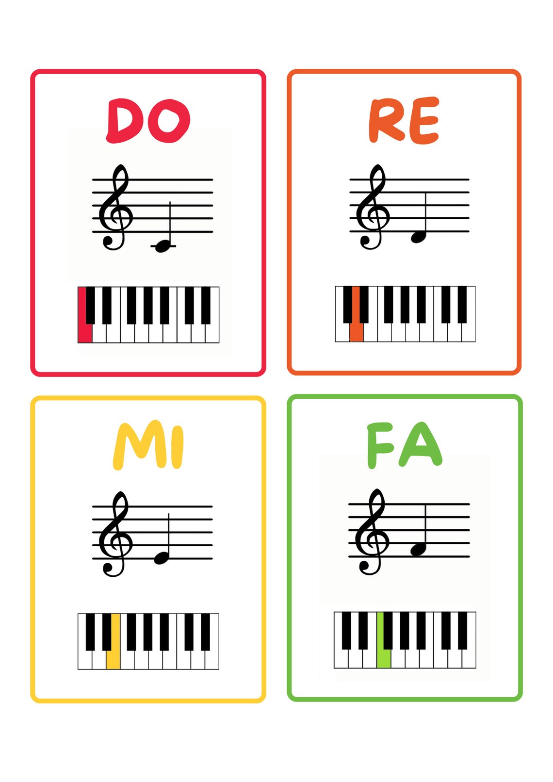Dutch Music Notes Flash Cards - Printable PDF Educational Resource - Etsy