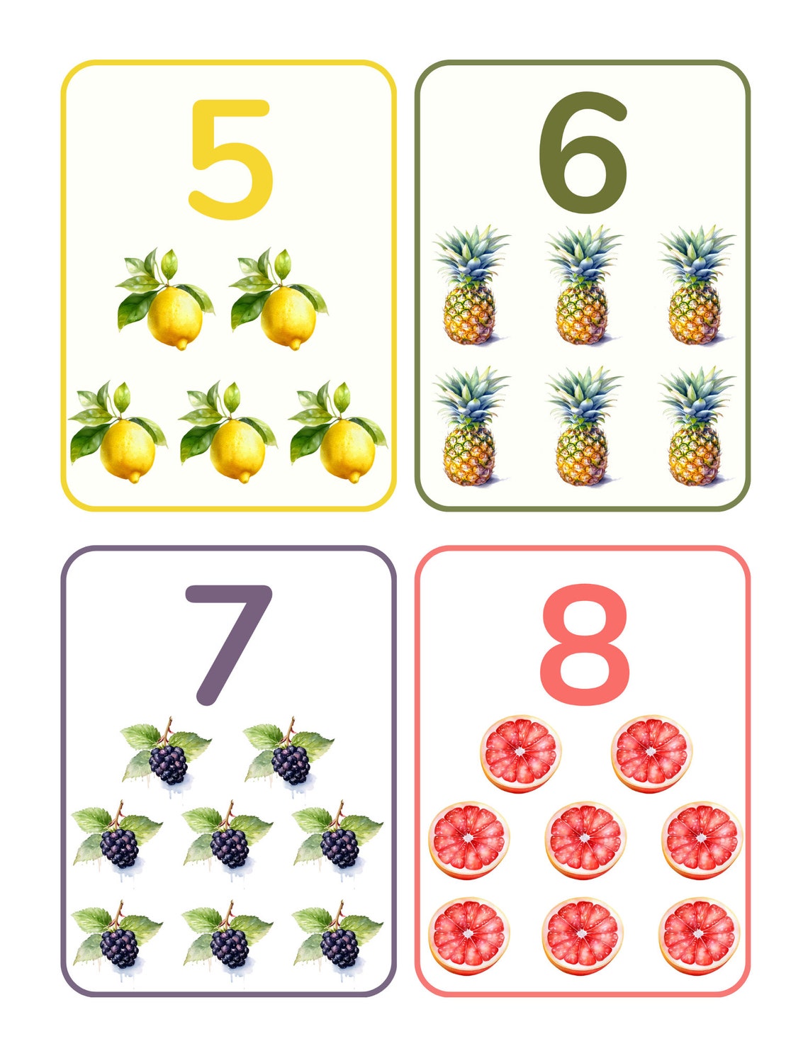 Number Flash Cards 1 to 10 - Etsy