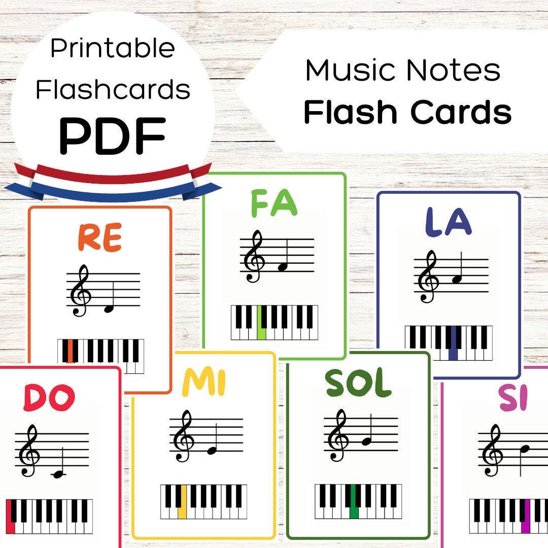 Dutch Music Notes Flash Cards - Printable PDF Educational Resource - Etsy