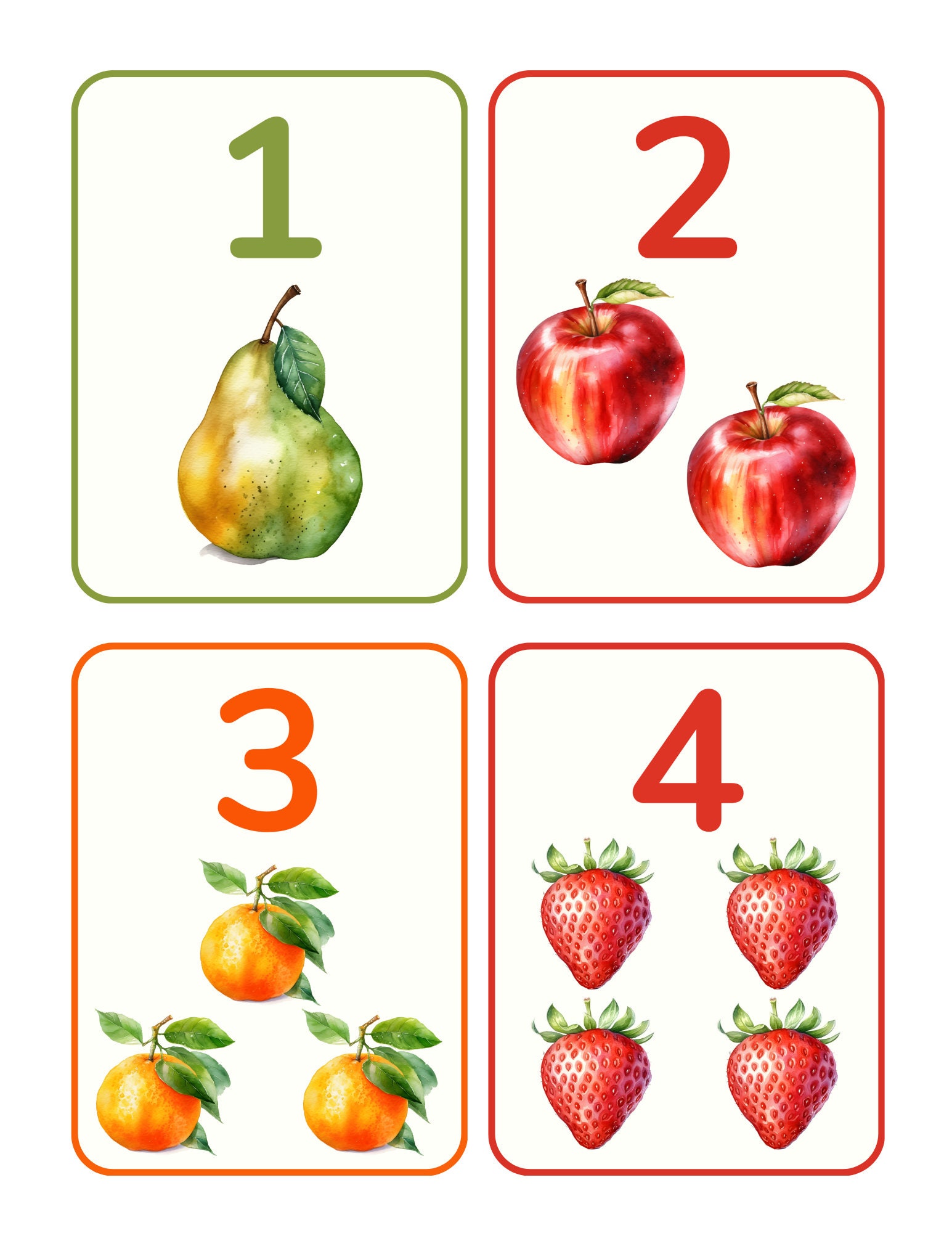 Number Flash Cards 1 to 10 - Etsy